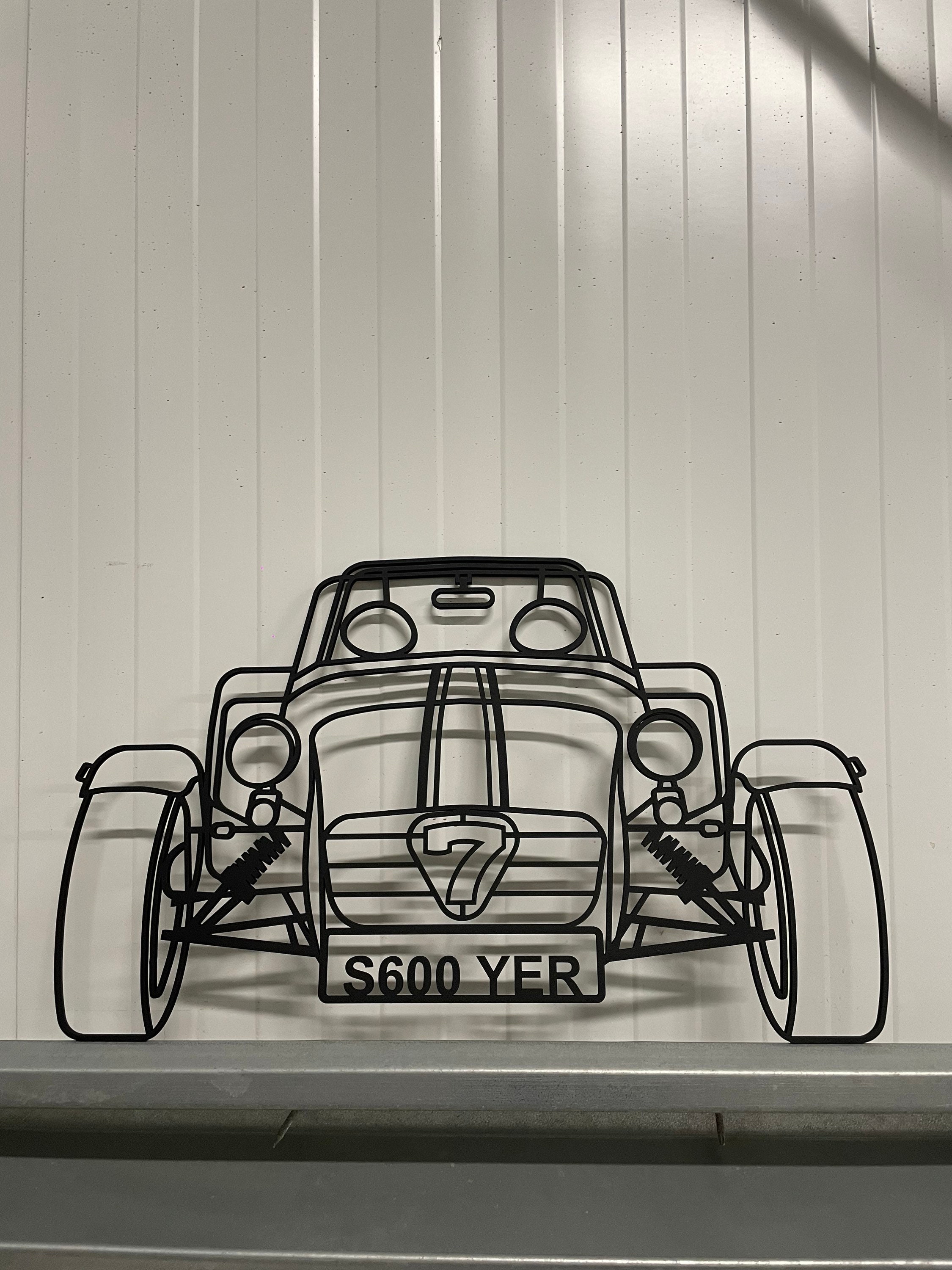 Caterham 7 Wall Art Line Drawing 3D Wooden Cut Out - Gold - Copper ...