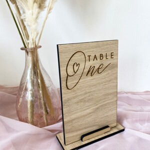 Table Numbers - Oak Wood Wedding Event Table Name Plaques - Wedding ...