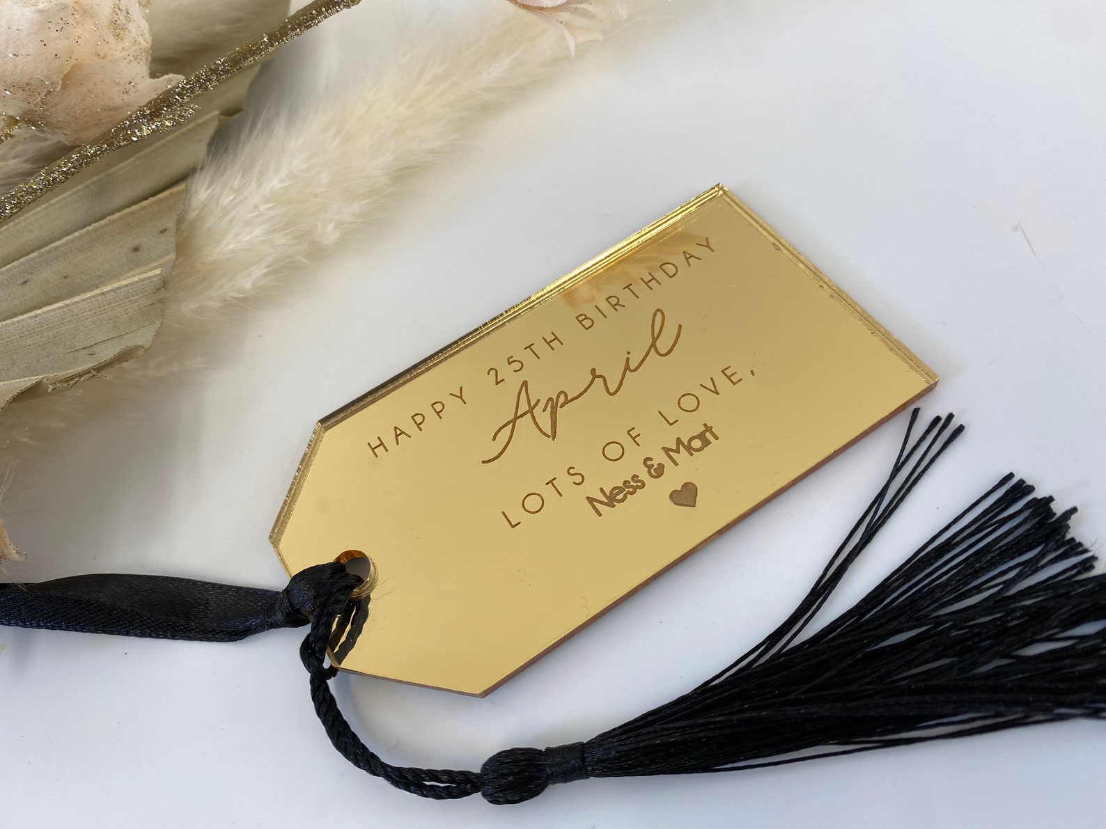Deluxe Engraved Gift Tag - Mirrored Acrylic - Perspex Engraved - Etsy UK