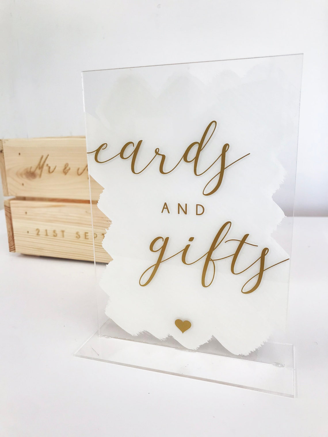 Cards and Gifts Table Sign Perspex and Paint Stroke - Etsy