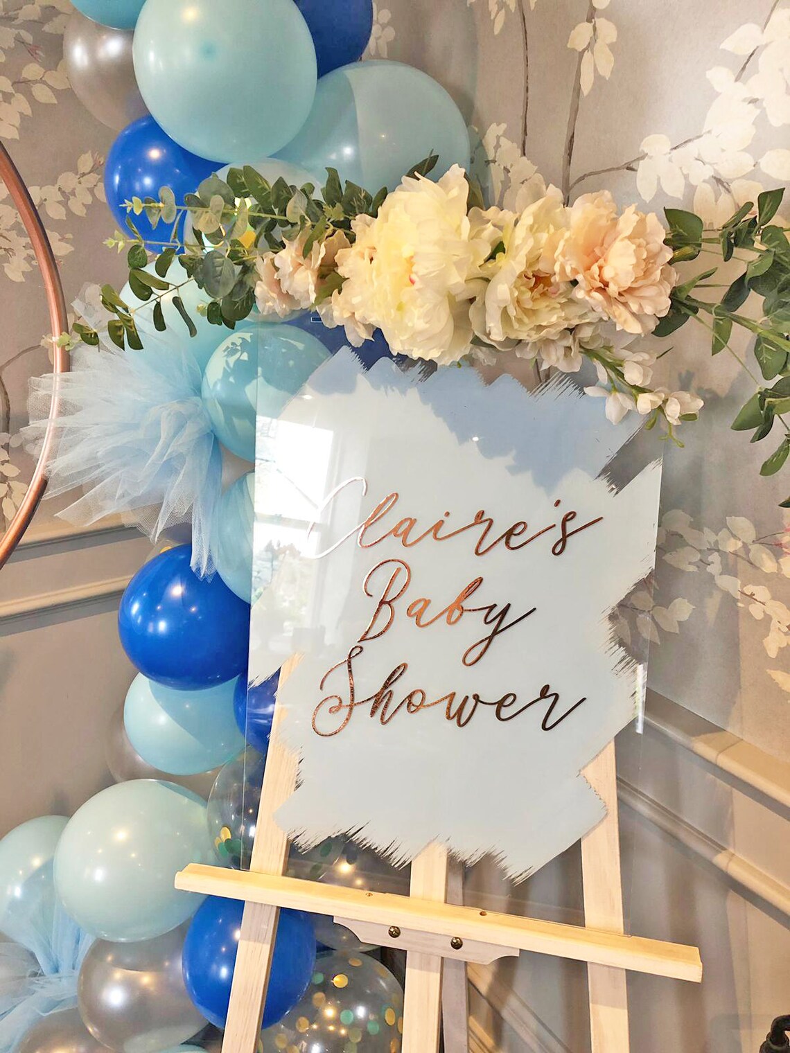 Acrylic Paint Stroke Splash Perspex Clear Welcome Wedding Sign | Etsy