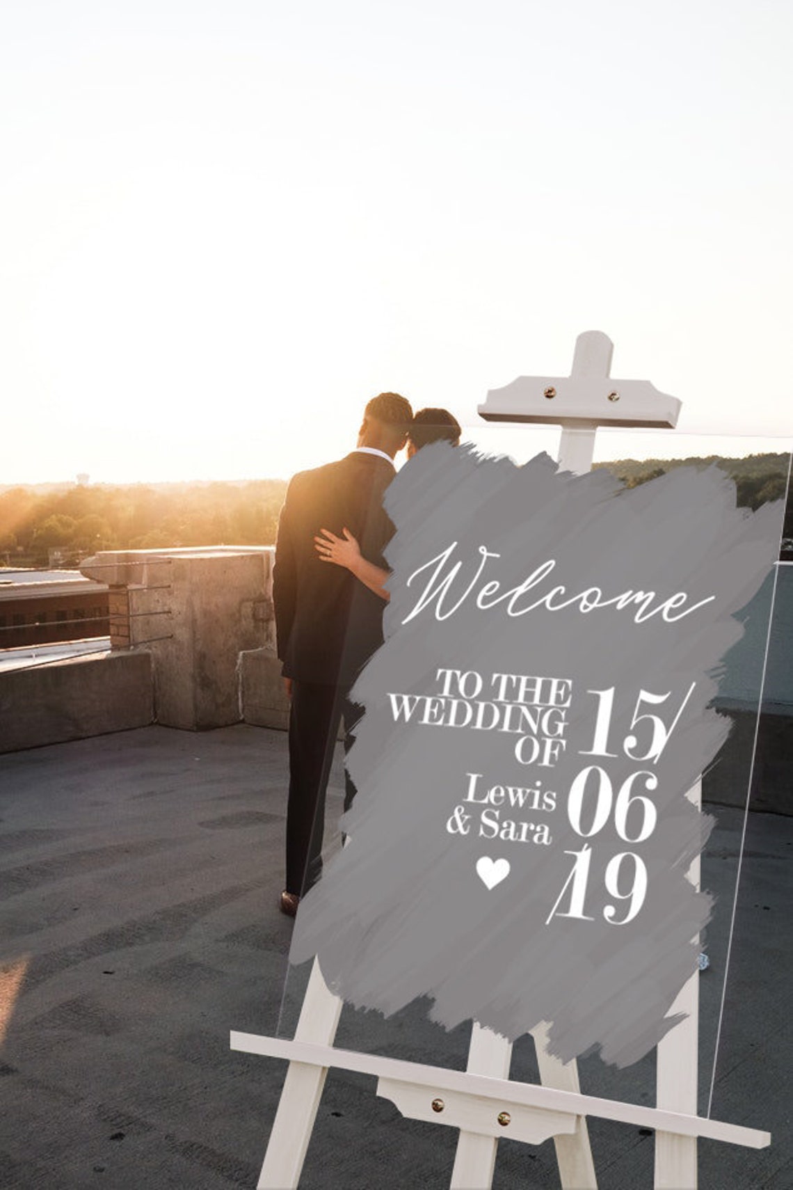 Acrylic Paint Stroke Splash Perspex Clear Welcome Wedding Sign - Etsy