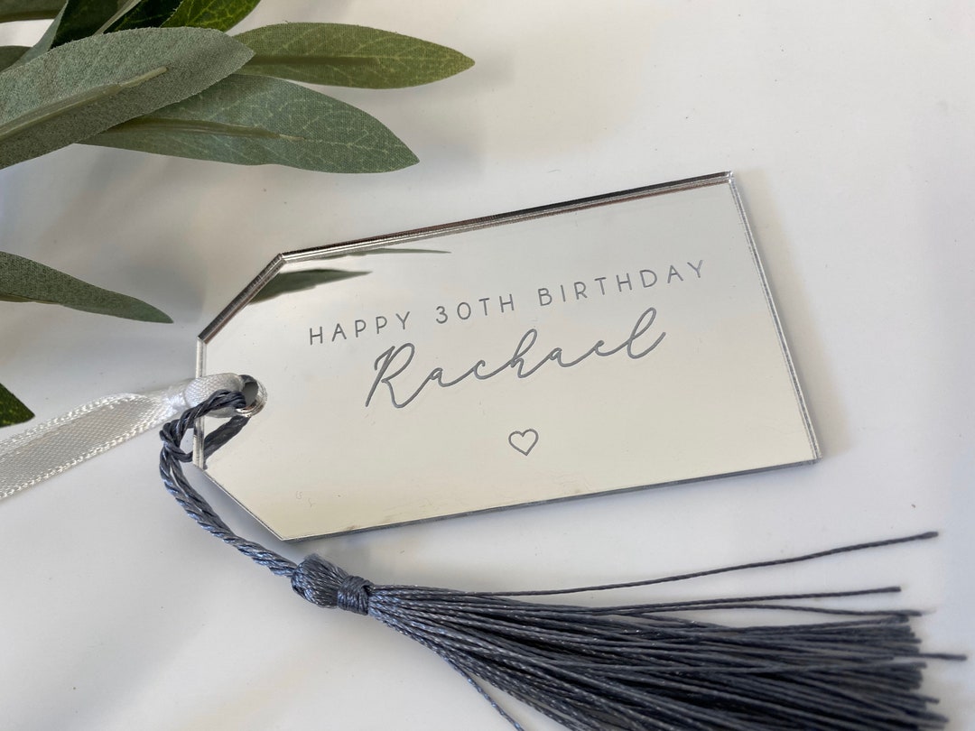 Deluxe Engraved Gift Tag - Mirrored Acrylic - Perspex Engraved - Etsy