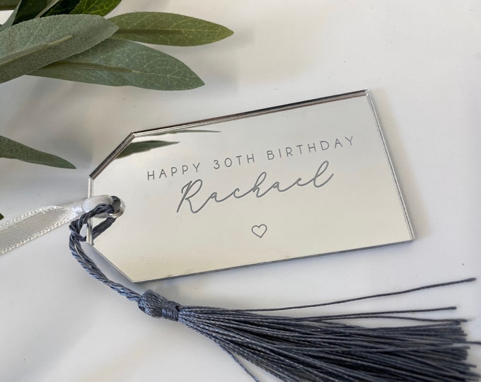 Deluxe Engraved Gift Tag - Mirrored Acrylic - Perspex Engraved - Etsy