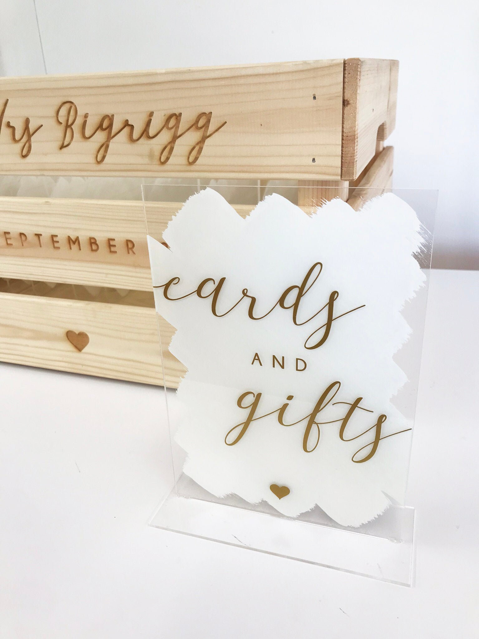 Cards and Gifts Table Sign Perspex and Paint Stroke - Etsy