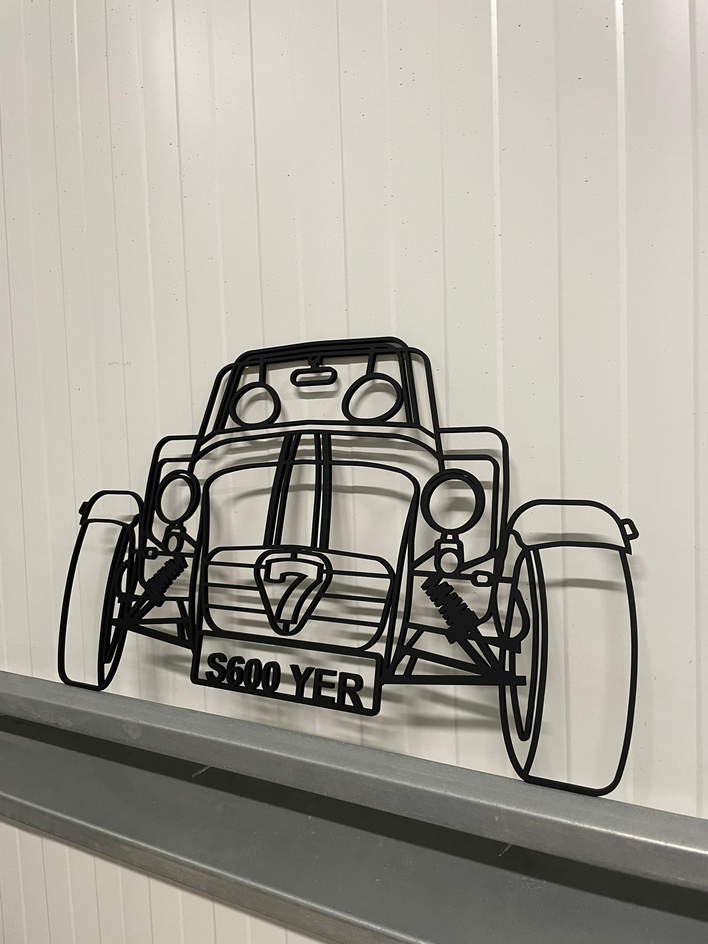 Caterham 7 Wall Art Line Drawing 3D Wooden Cut Out - Gold - Copper ...