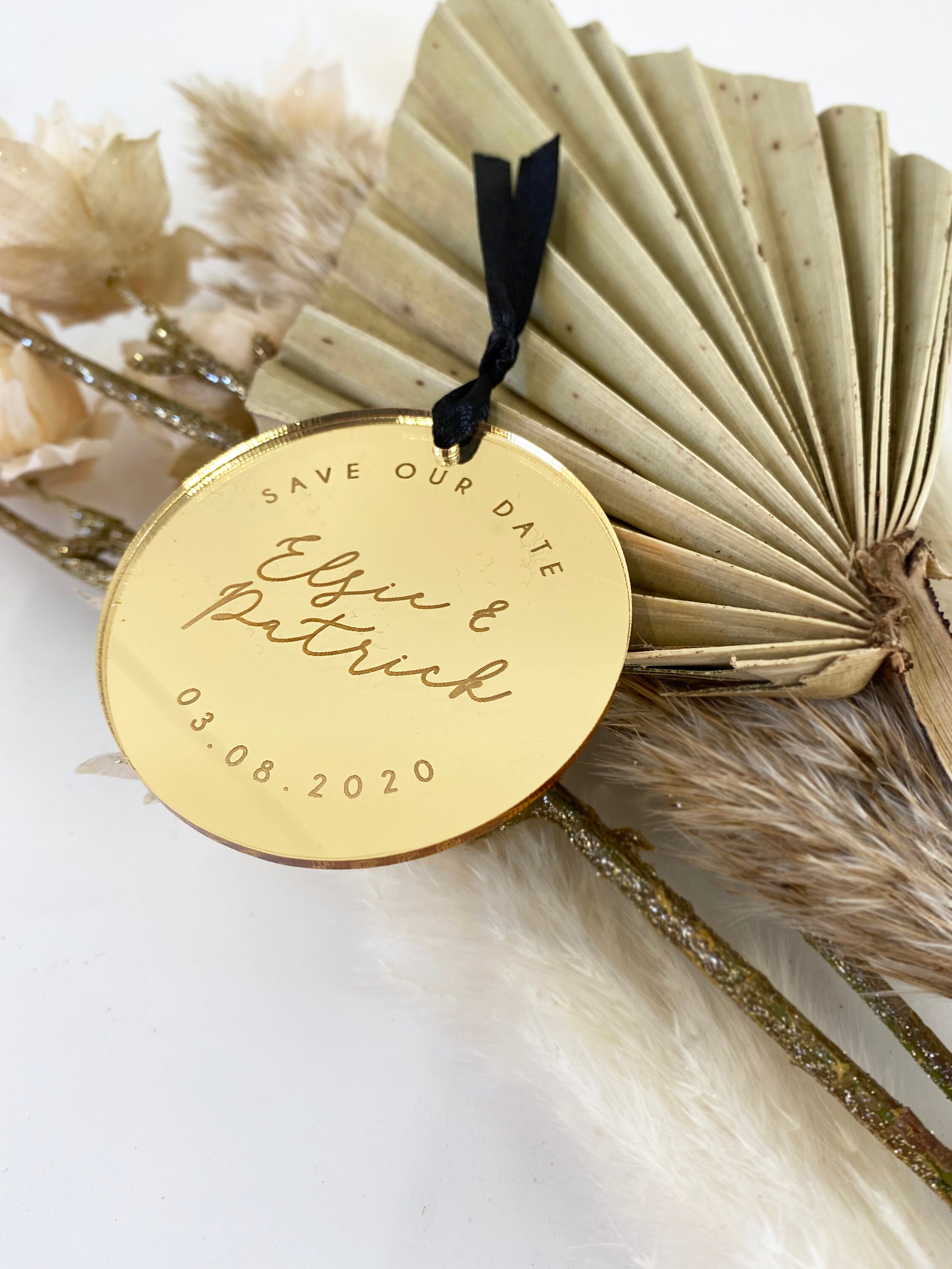 Save the Dates Mirrored Acrylic Round Wedding Invite - Etsy