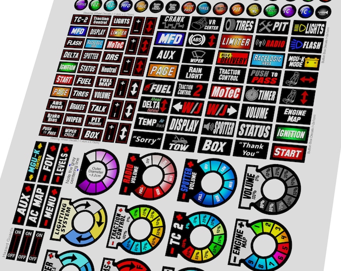 Semi-gloss -sim Racing Decals- V6 - Etsy