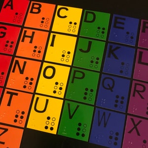 Braille Alphabet Set for Learning Braille - Low Vision - NOW 3 Sizes ...