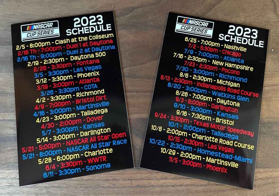 2023 NASCAR Magnetic Schedule Set - Etsy