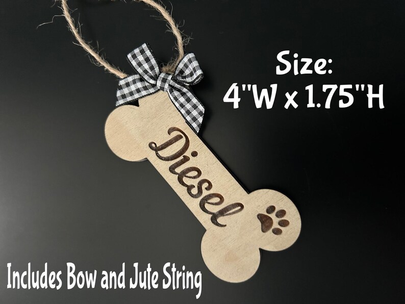 Custom Personalized Wooden Dog Bone Ornament - Christmas! - Etsy