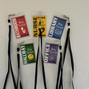 Personalized Magnetic Classroom Hall Pass Set With Lanyards - Etsy