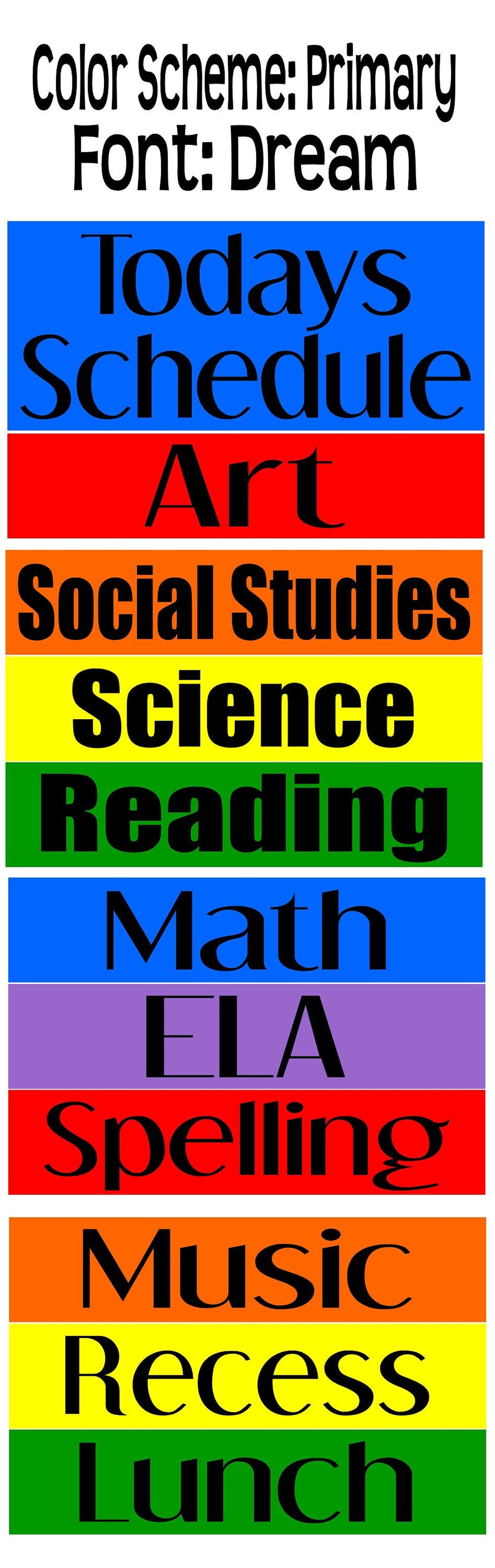 Class Schedule Magnet Set - Etsy