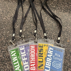 Personalized Magnetic Classroom Hall Pass Set With Lanyards - Etsy
