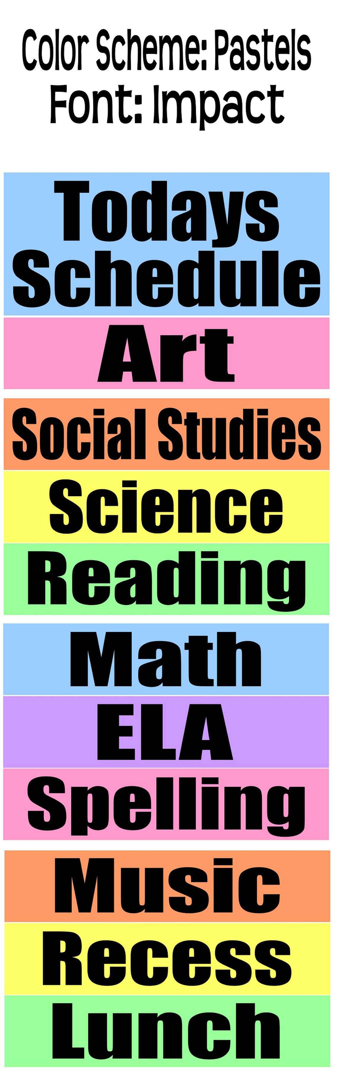 Class Schedule Magnet Set - Etsy