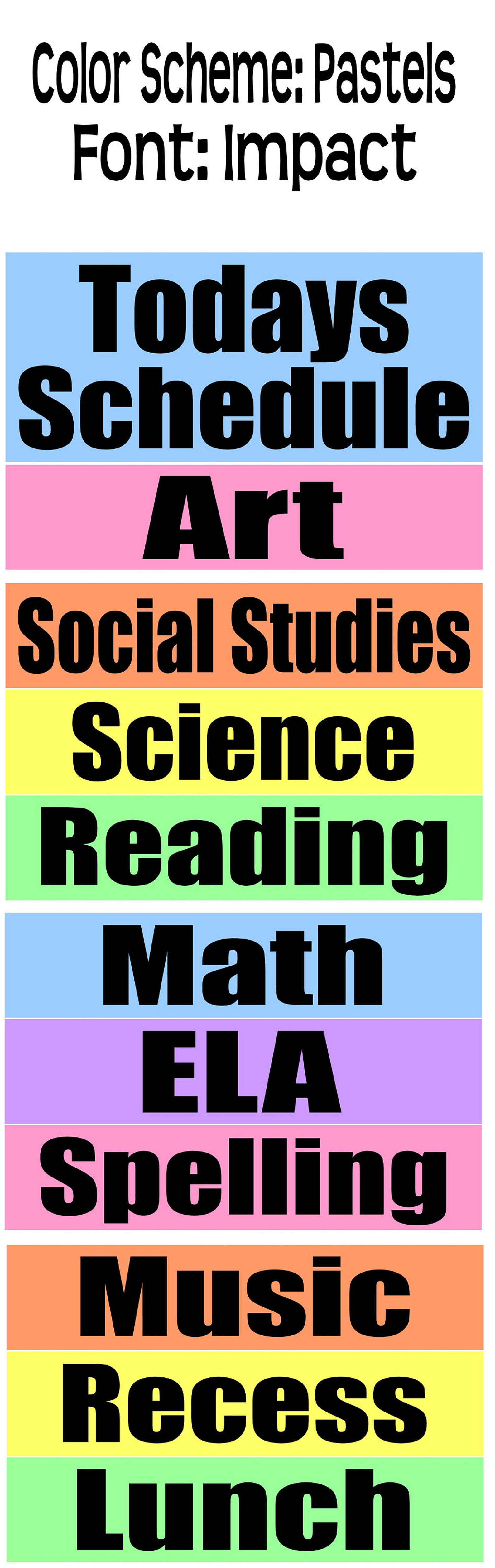 Class Schedule Magnet Set - Etsy