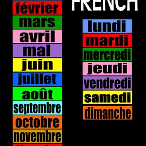 Calendar Magnets - Month/year Set - Also Spanish French Italian Add Ons ...