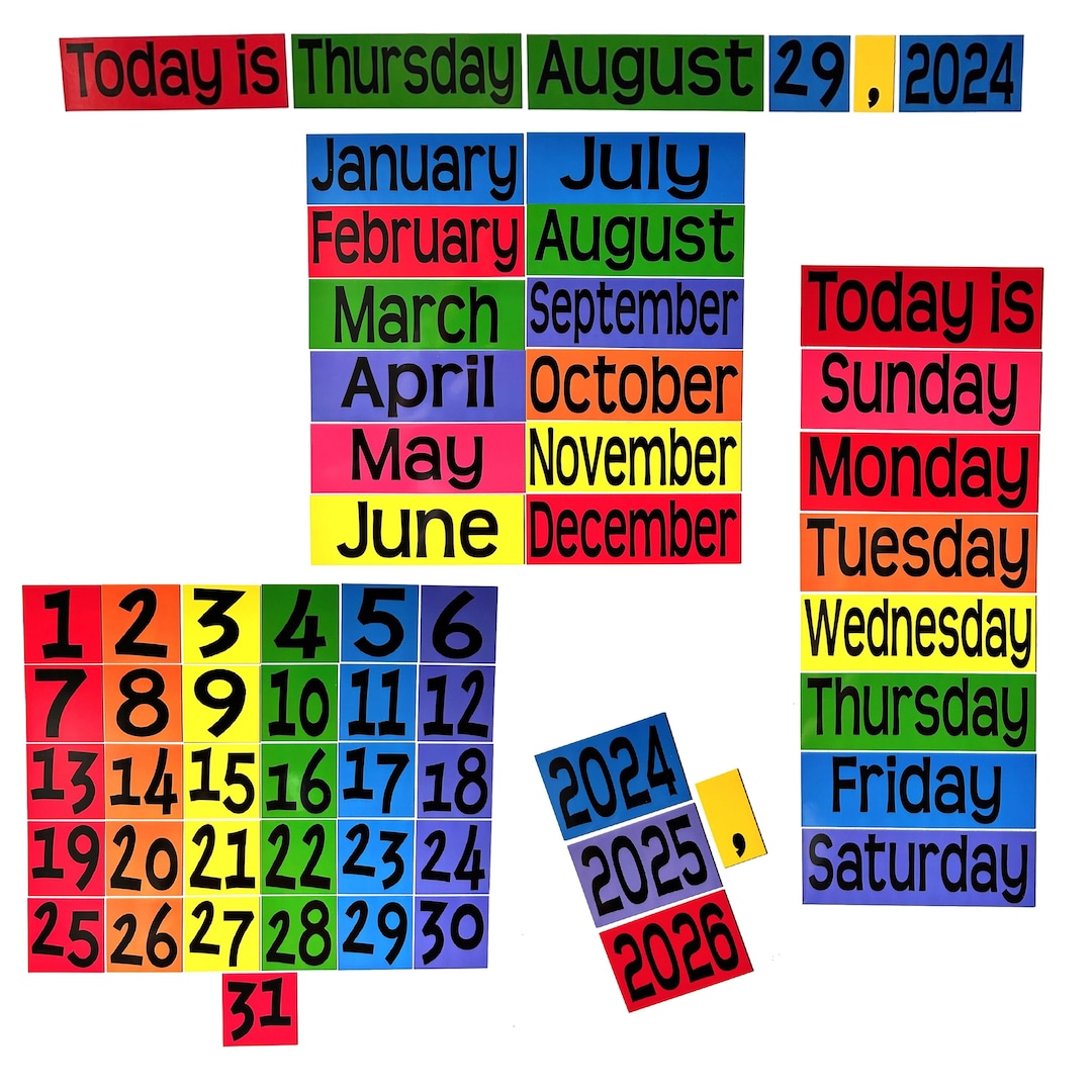 Large Full Calendar Set - MAGNETS - Great for Teachers and Classrooms ...