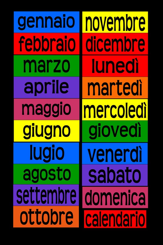 Italian Months And Days