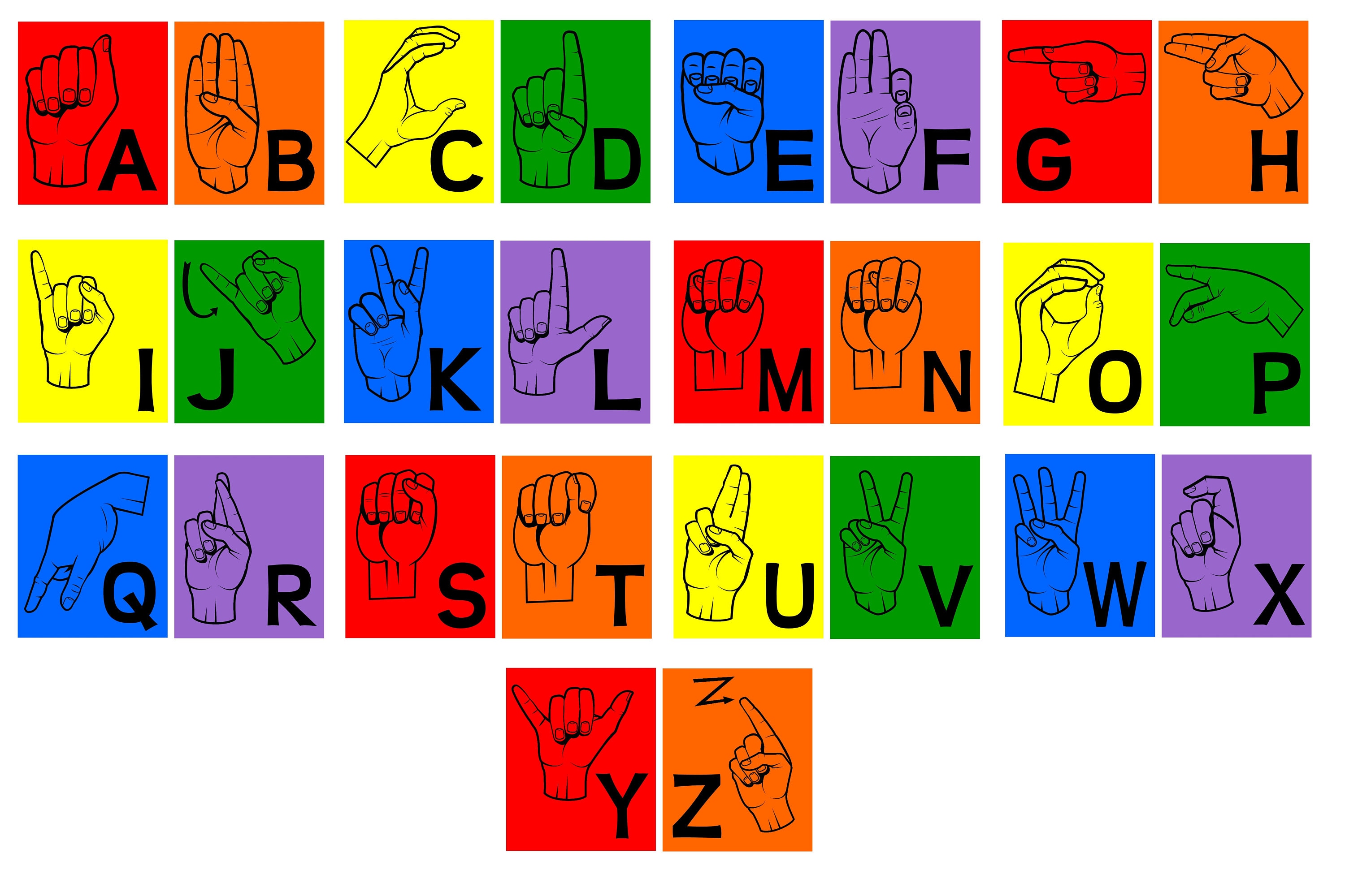 ASL Magnetic Alphabet Set Learn Sign Language | Etsy