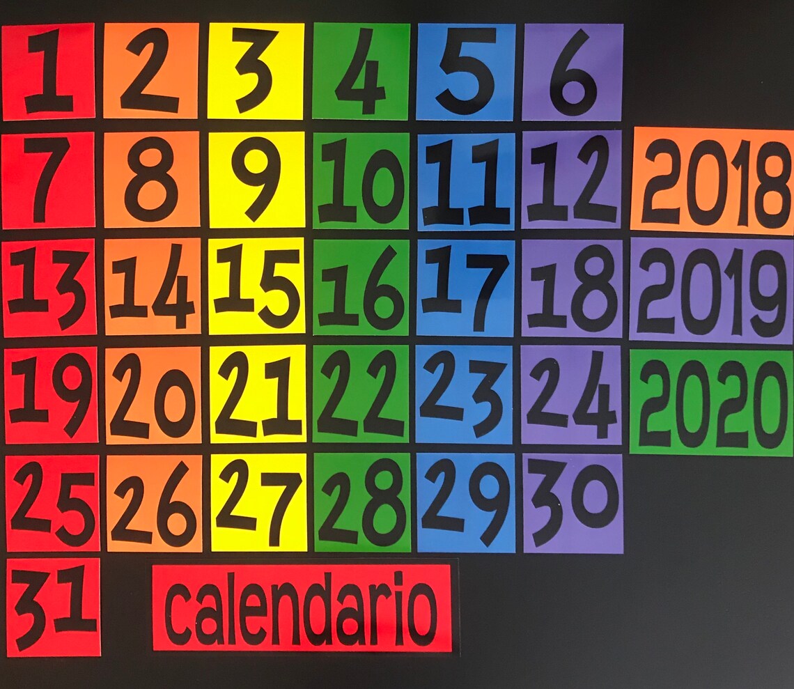 SPANISH Large Full Calendar Set MAGNETS Great for Teachers | Etsy