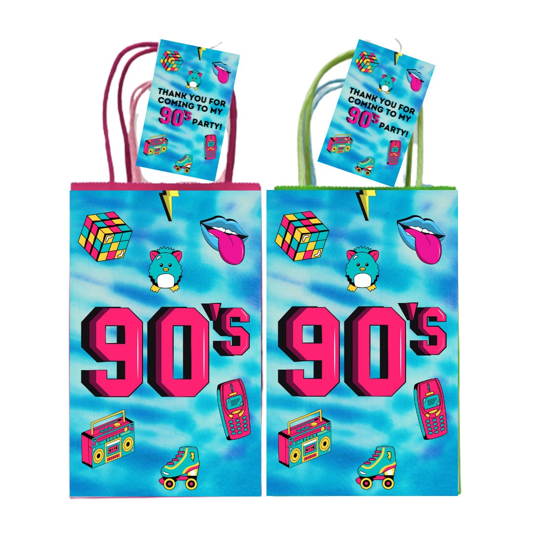90's Era 1990's Party Theme Bags Bundle of 6 Bags - Etsy