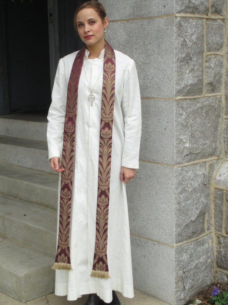 Purple Silk Brocade Warham Guild Style Priest Clergy Pastor Stole for ...