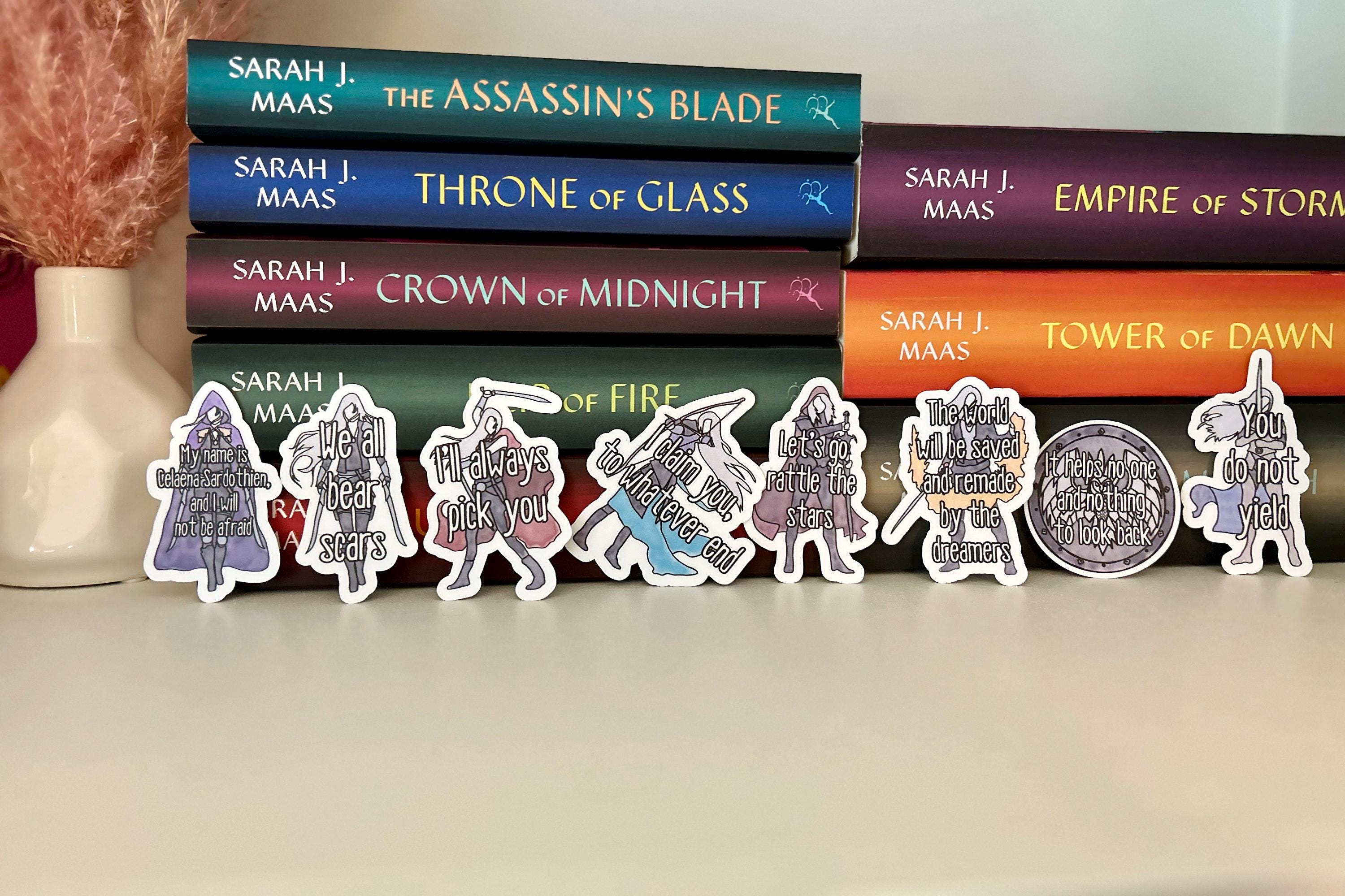Sarah J Maas Random Book Cover Sticker Pack Throne of Glass, A Court of ...