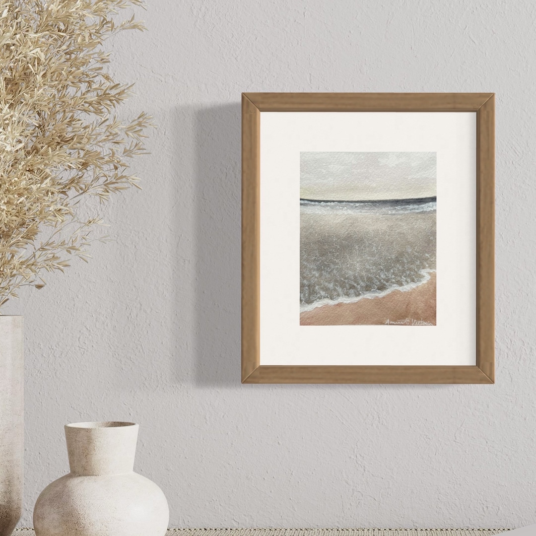 Seascape Watercolor Painting, Beach Decor, Ocean Art, Bedroom Decor ...