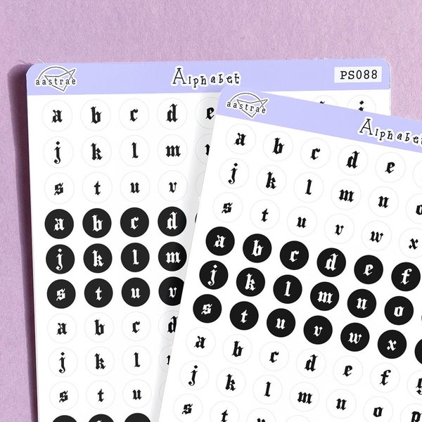 Gothic Alphabet Sticker - Etsy