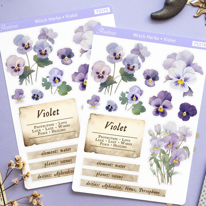 Violet Flowers Stickers - Etsy