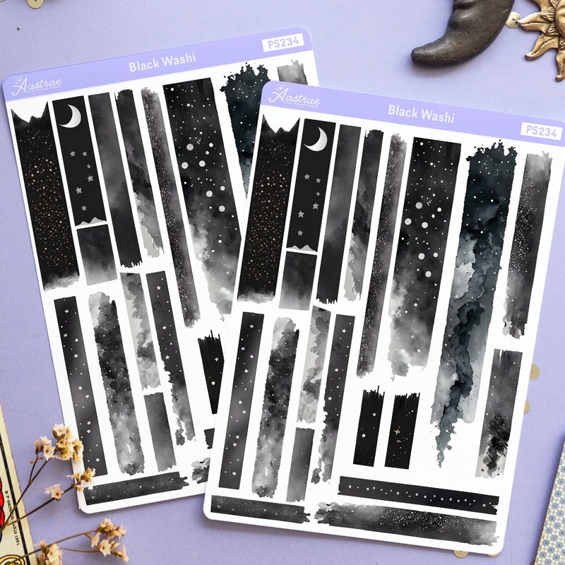 Black Washi Tape - Etsy