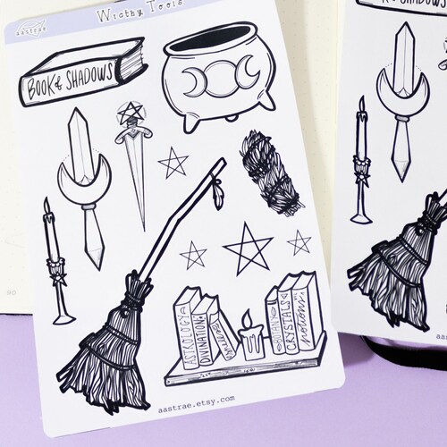 Witchy Stickers for Planners Grimoire Book of Shadows - Etsy