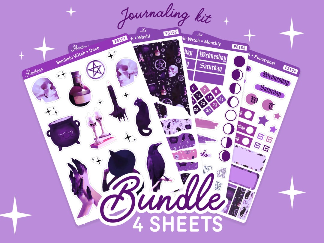 Samhain Witch Journaling Sticker Kit, Witch Planner Stickers, Witchy ...