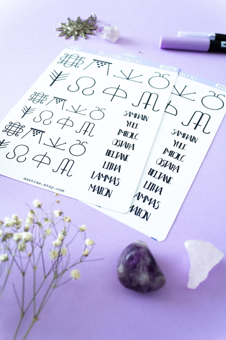 Wicca Planner Stickers, Pagan Holiday Stickers, Pagan Stickers for ...