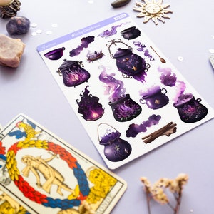 Witchy Cauldron Planner Stickers, Witchcraft Stickers, Witchy Planner ...