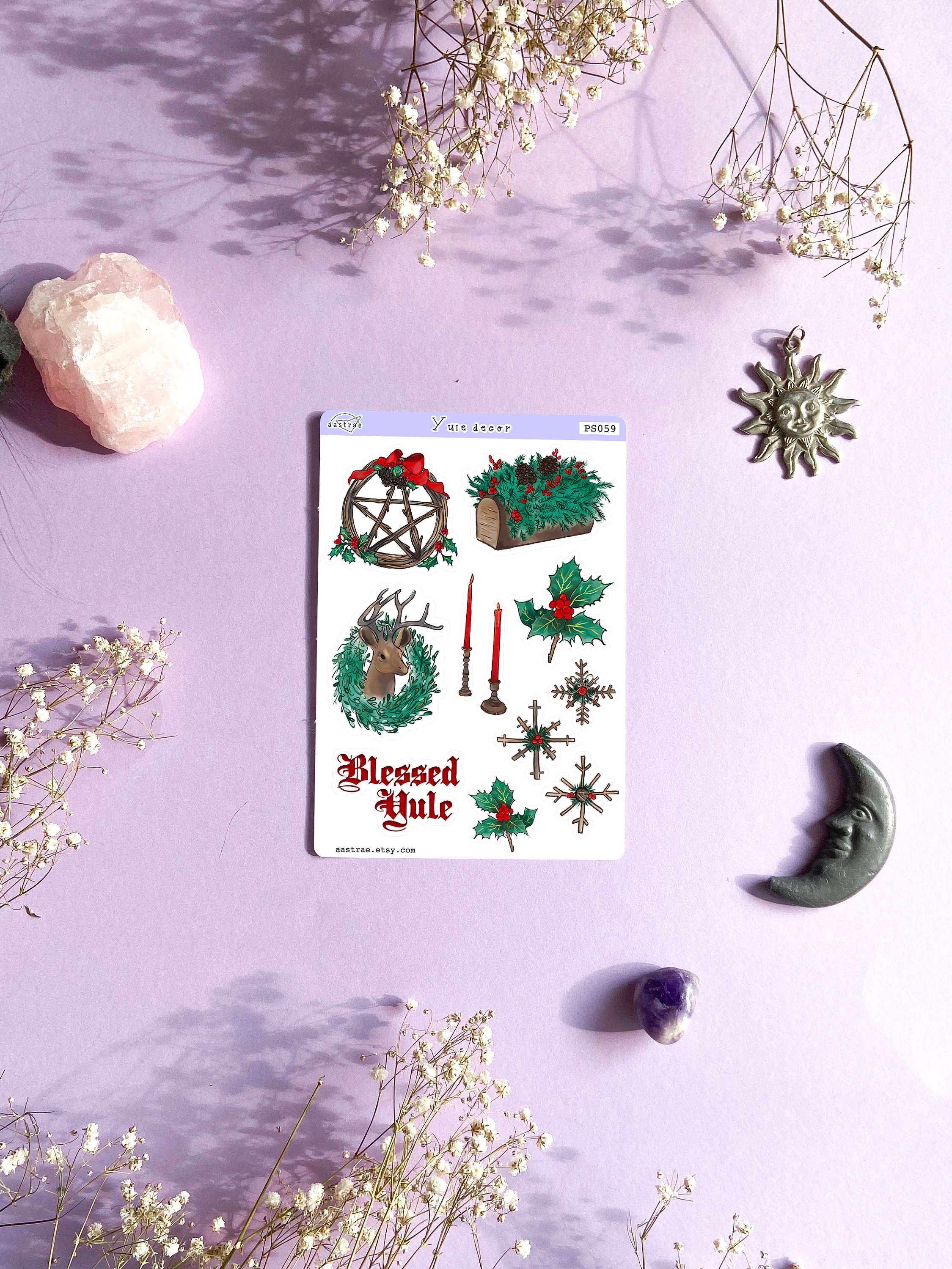 Yule Stickers for Planner Yule Planner Stickers Pagan | Etsy