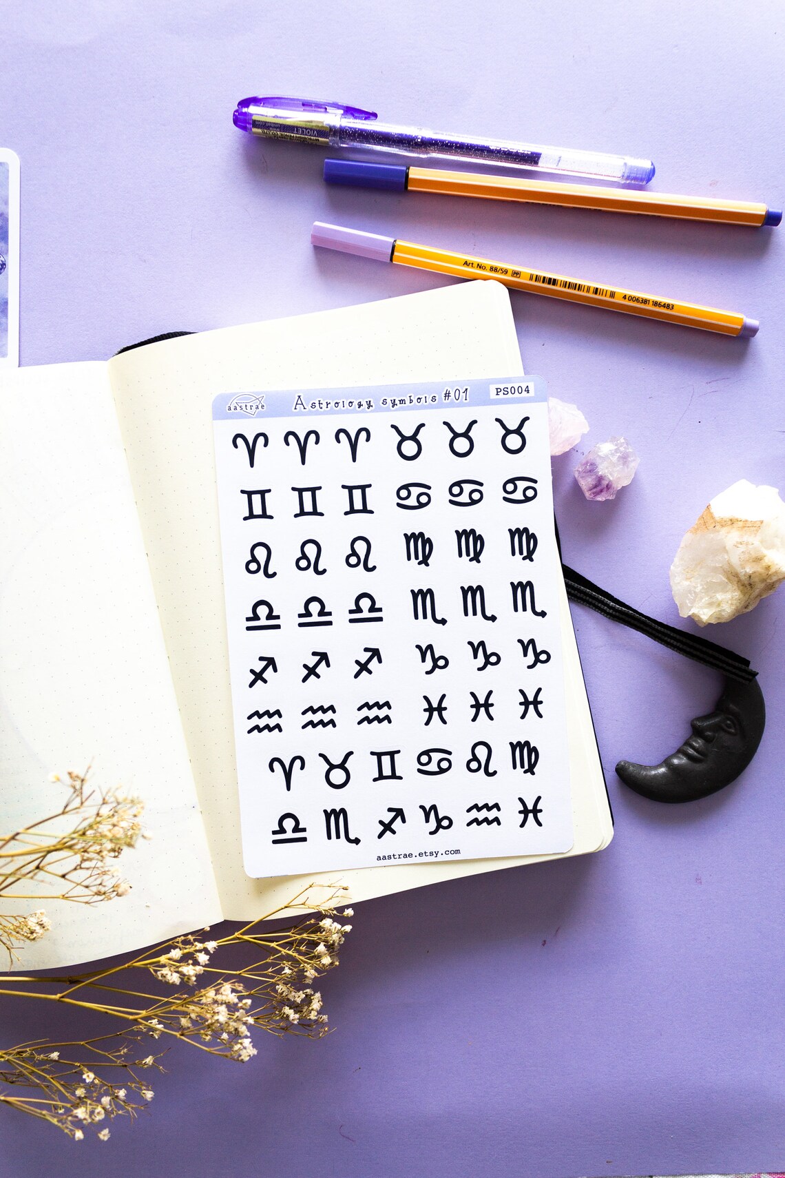 Astrology Planner Sticker Zodiac Sign Stickers Zodiac Planner | Etsy