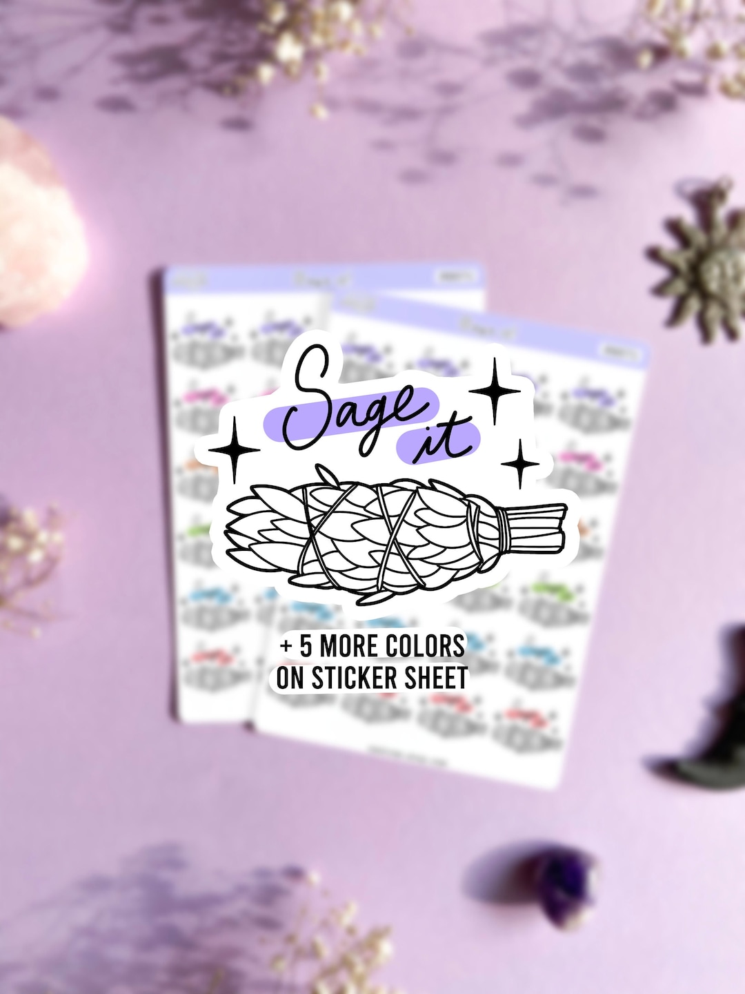 Sage Sticker for Witches, Pagan Planner Stickers, Green Witch Stickers ...