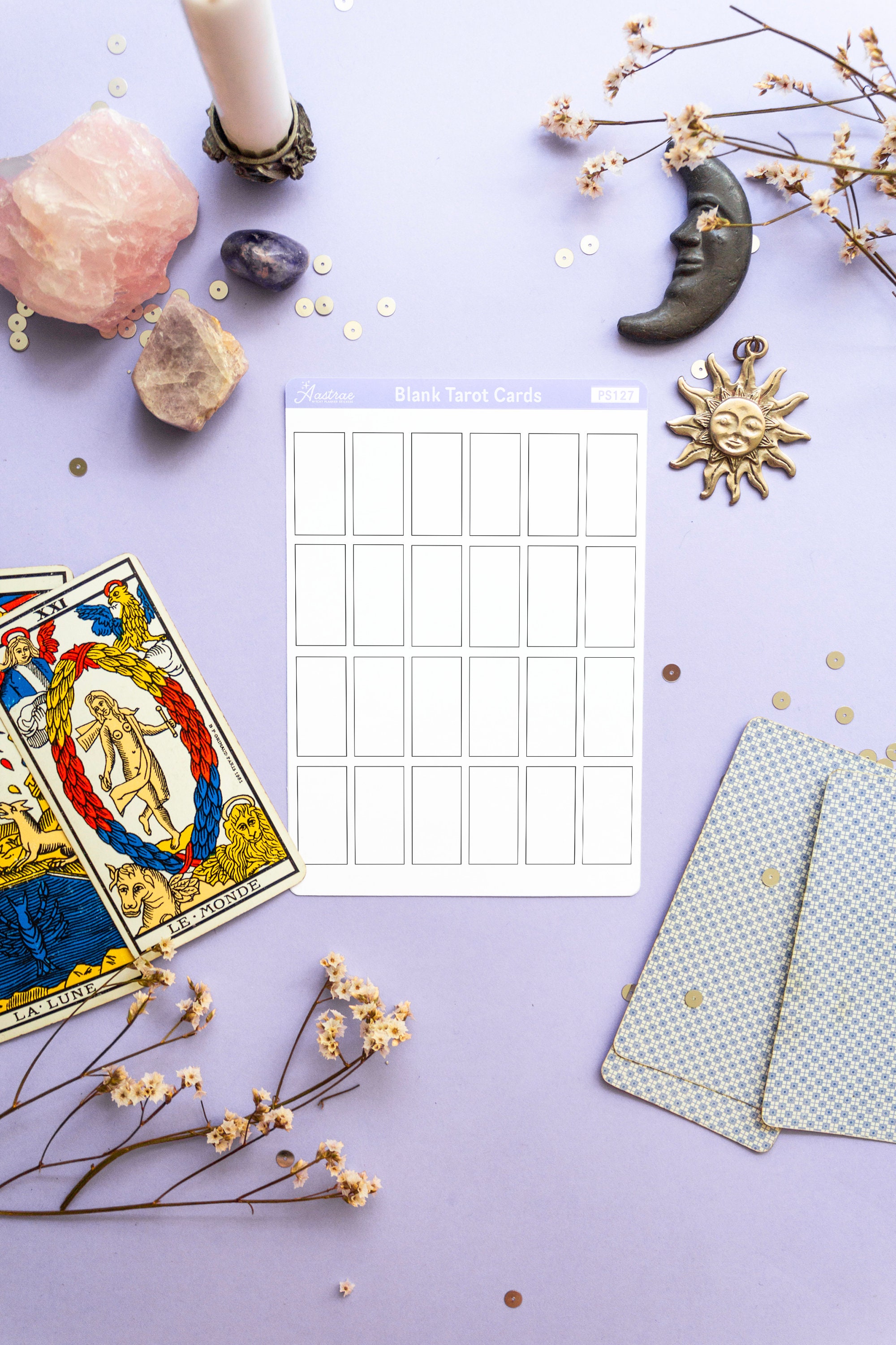 Tarot Pull Stickers, Blank Tarot Card Stickers for Journaling, Tarot ...