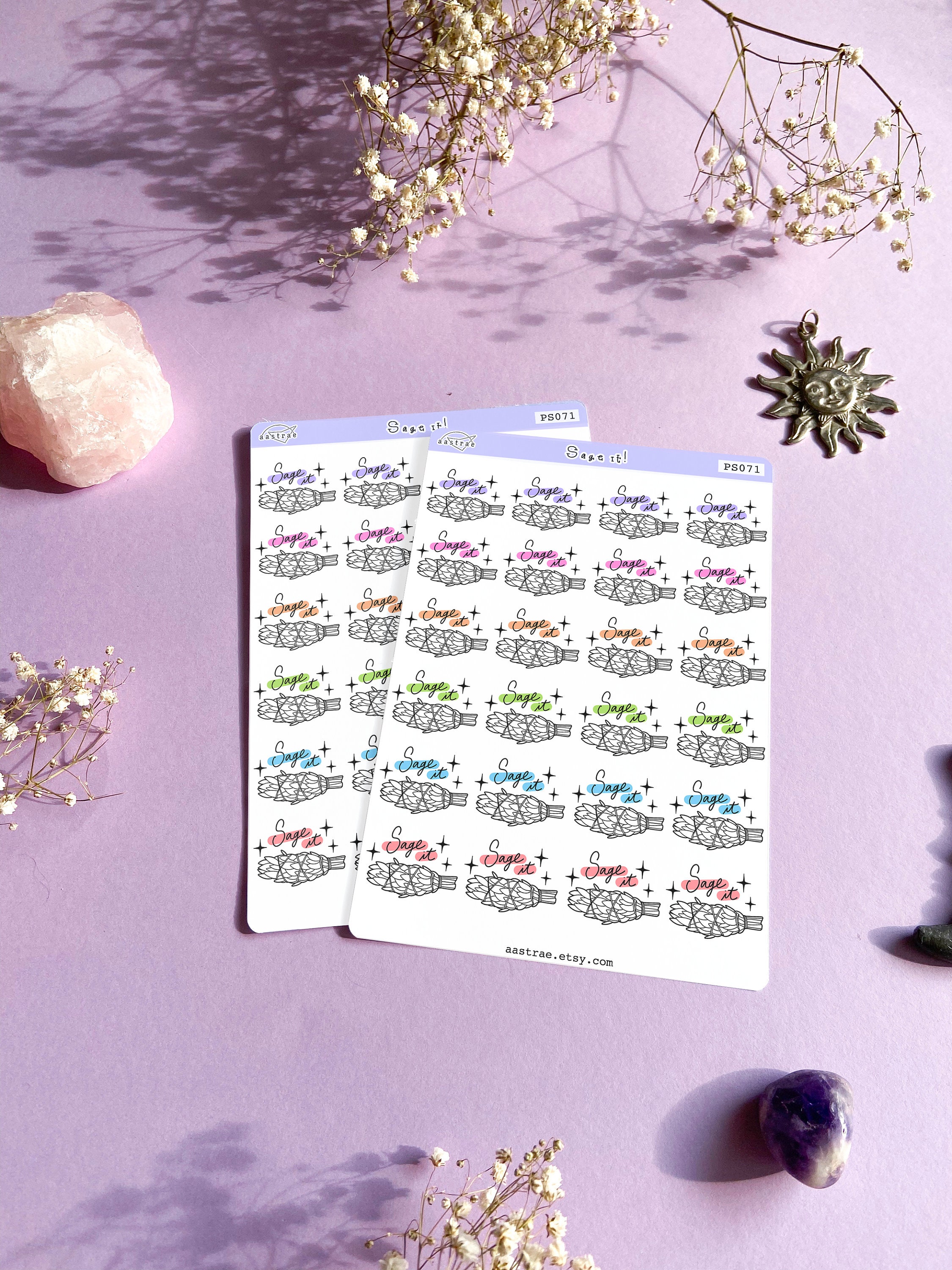 Sage Sticker for Witches, Pagan Planner Stickers, Green Witch Stickers ...