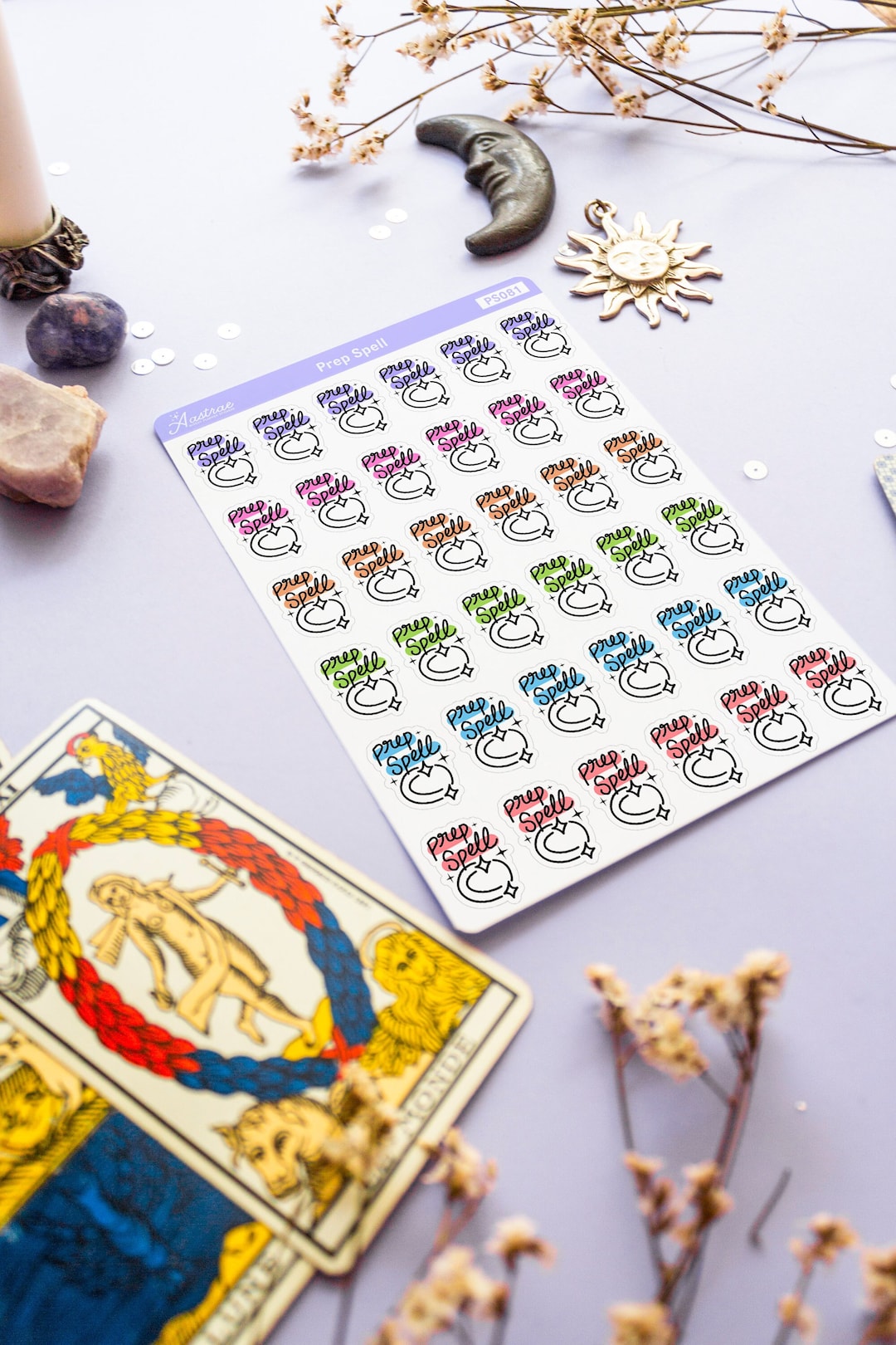 Prep Spell Stickers, Book of Shadows Stickers, Pagan Stickers for ...