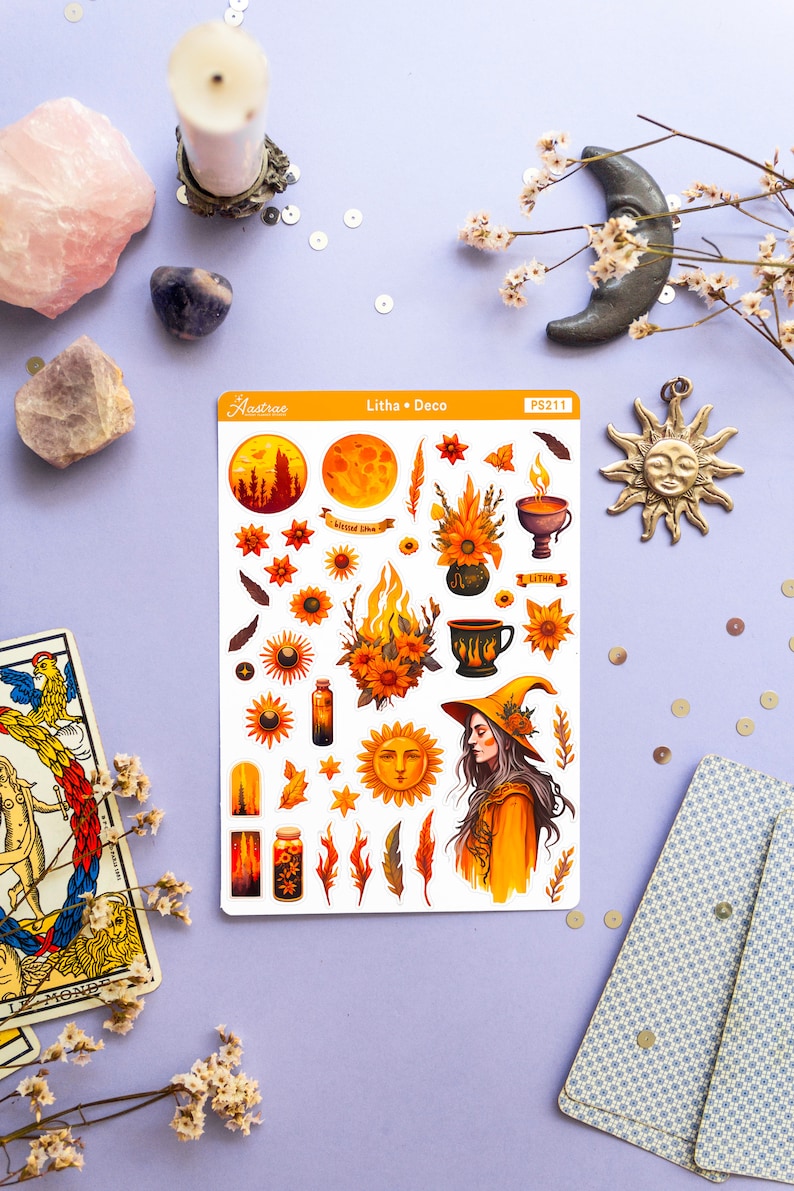 Litha Witch Stickers for Planner Pagan Planner Stickers - Etsy