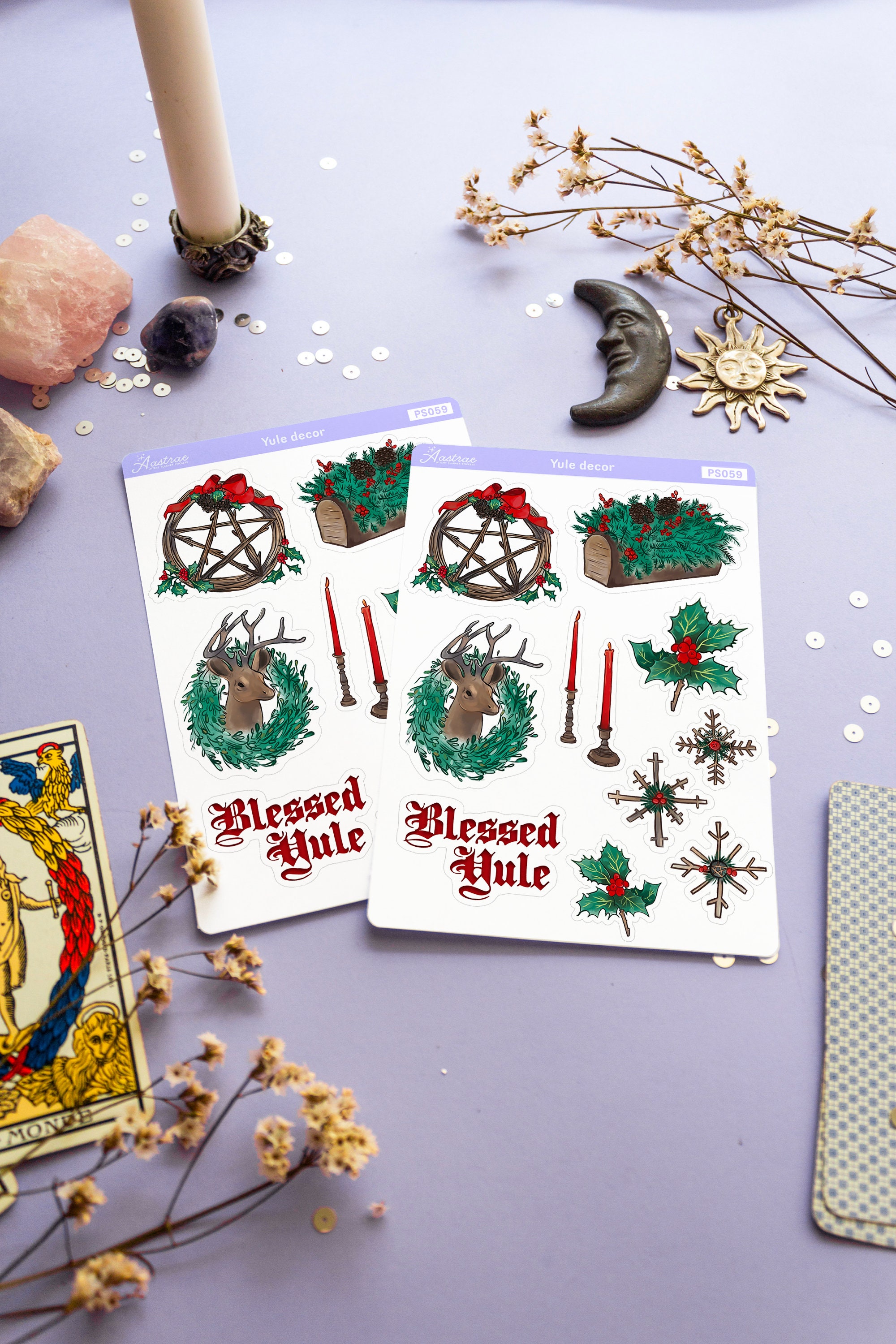 Yule Stickers for Planner Yule Planner Stickers Pagan - Etsy