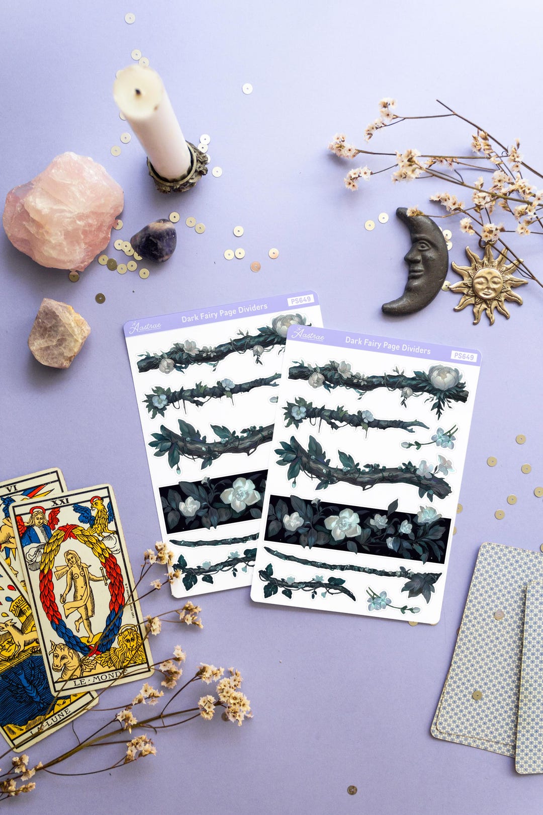 Dark Forest Fairy Page Divider Stickers, Decorative Bujo Bullet Journal ...