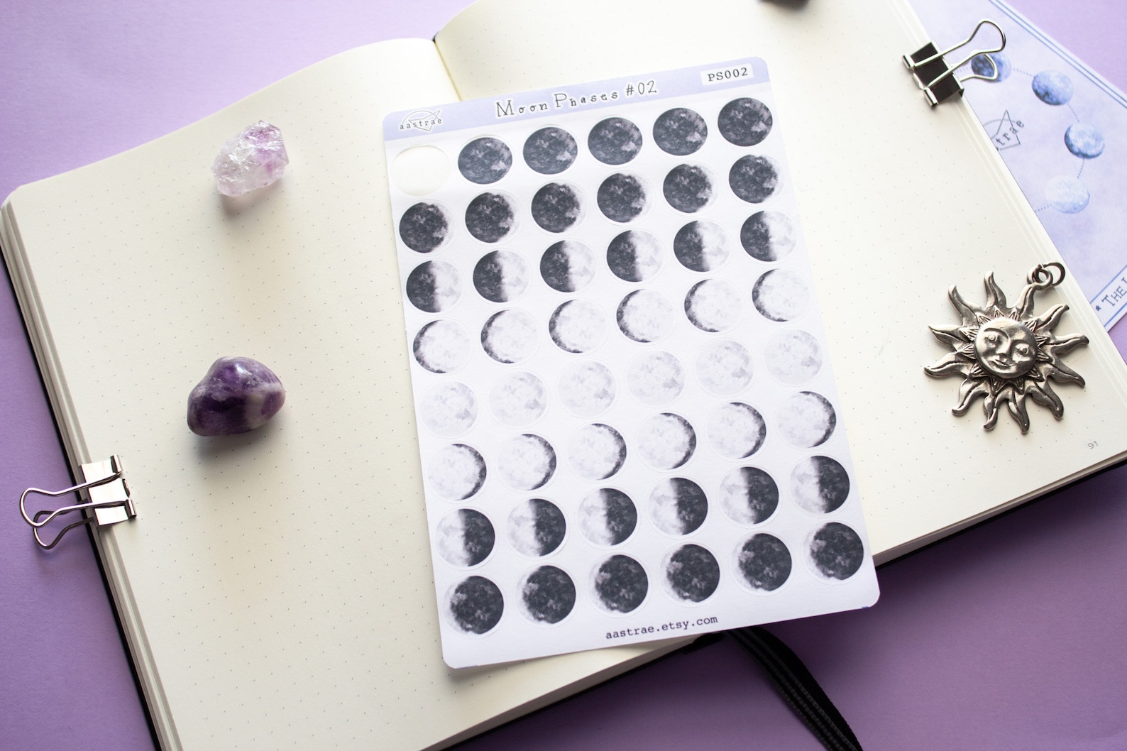 Moon Phase Watercolor Planner Stickers, Lunar Cycle Moon Stickers for ...
