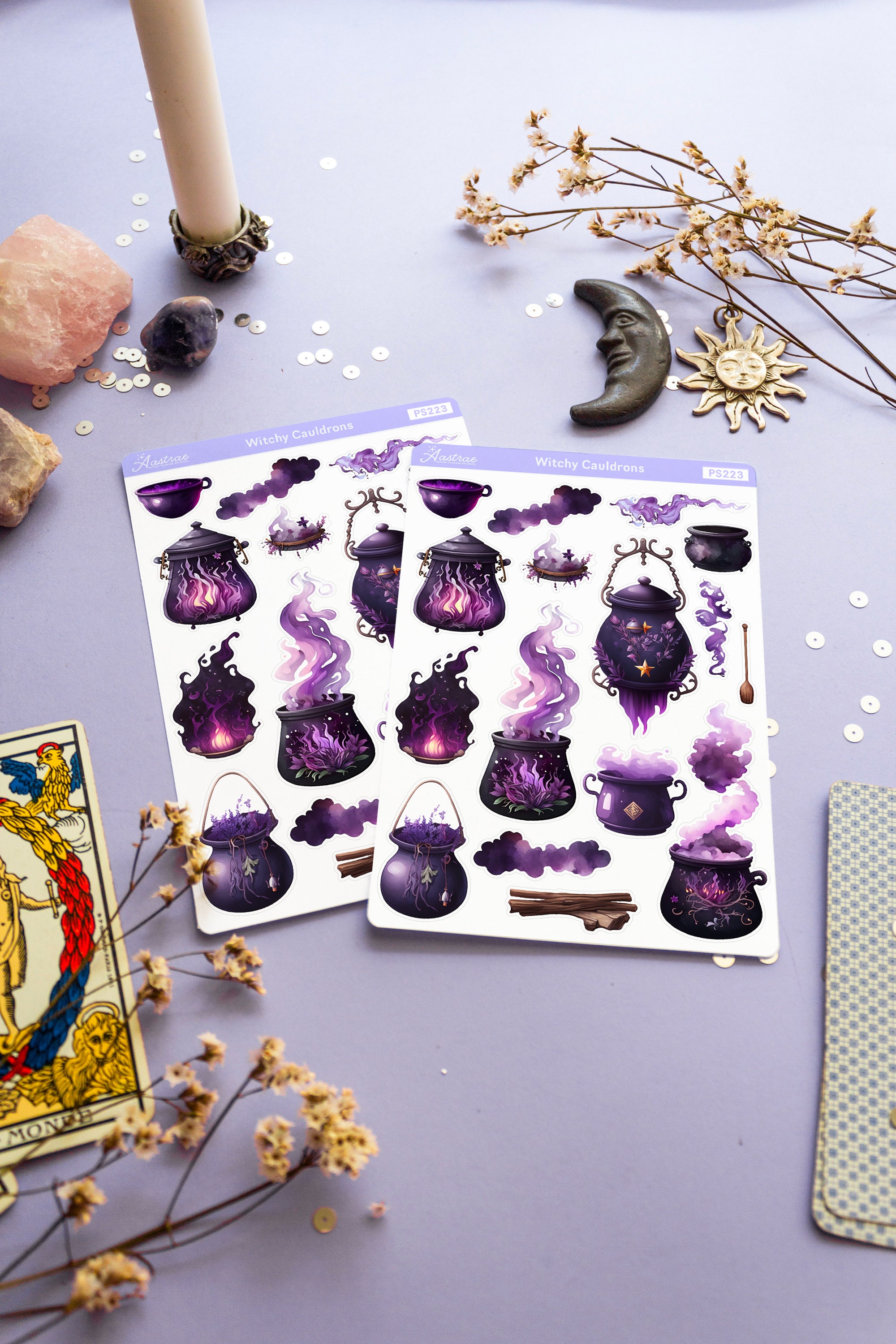 Witchy Cauldron Planner Stickers, Witchcraft Stickers, Witchy Planner ...