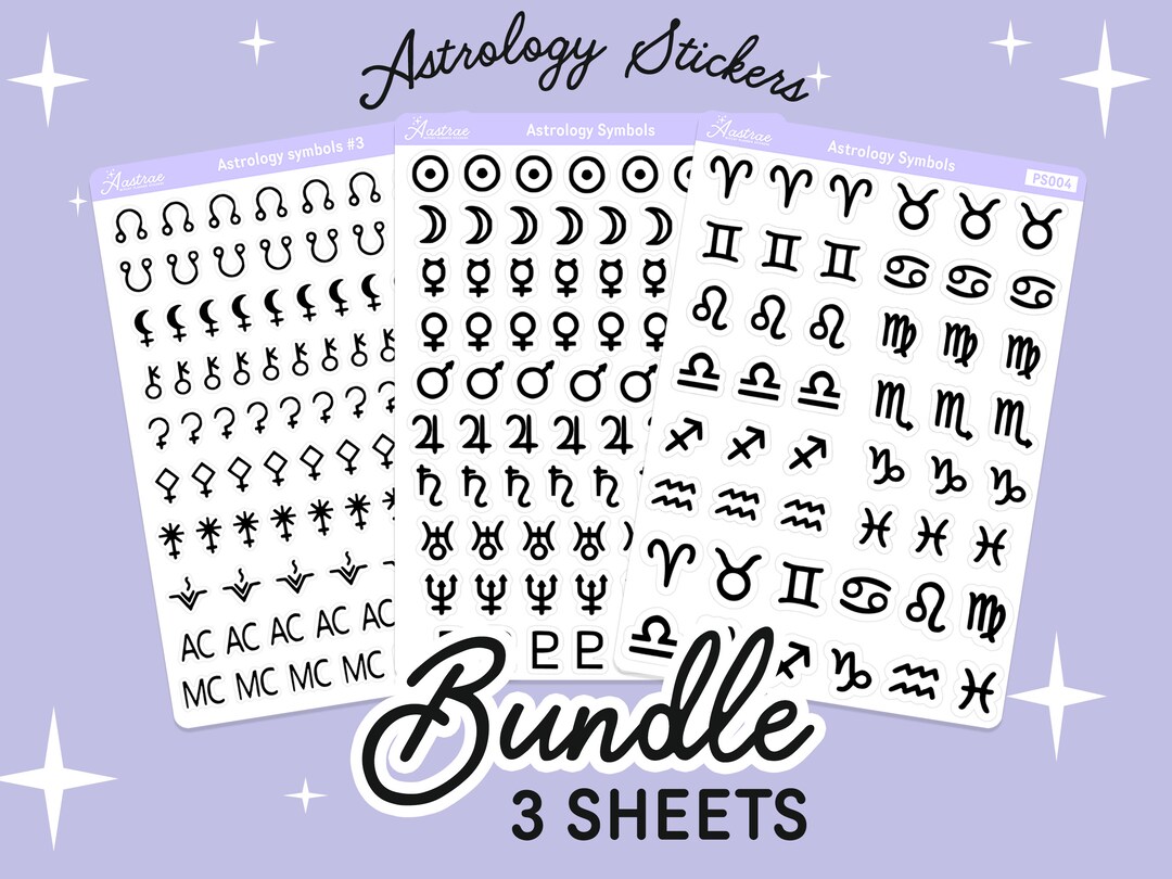 Astro Stickers for Planner, Astrology Planner Stickers, Astrology ...