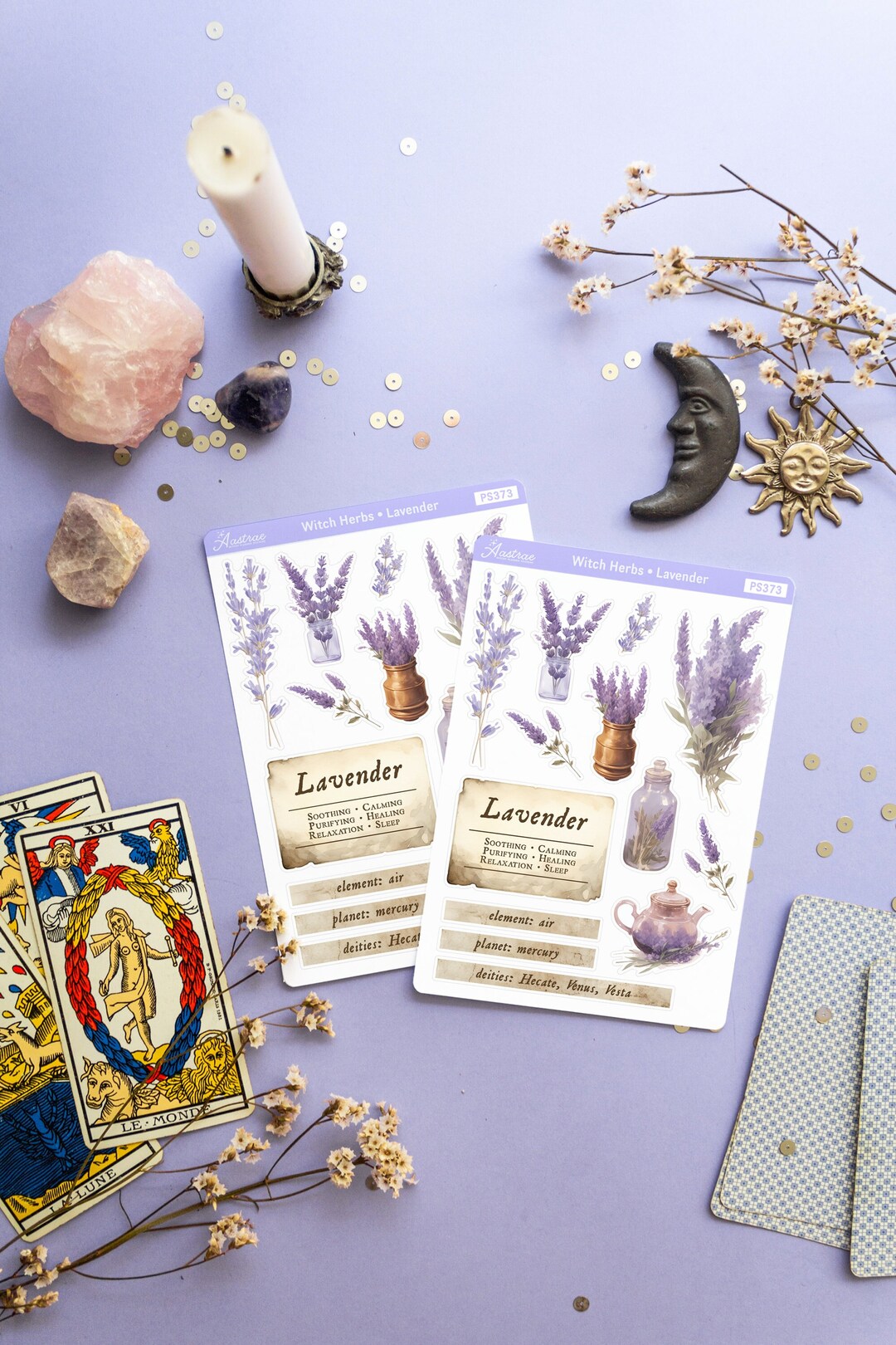 Lavender Plant Magick Stickers, Lavender Sticker, Wicca Herbs, Witch ...