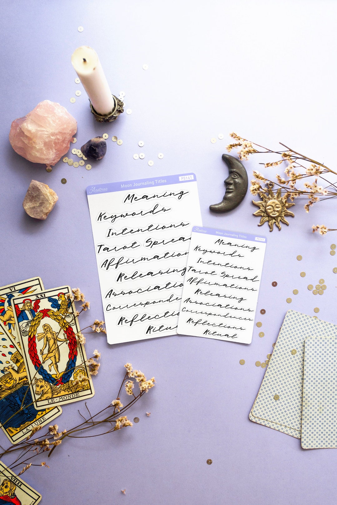 Moon Journal Stickers, Moon Journaling Topic Labels, Lunar Journal ...